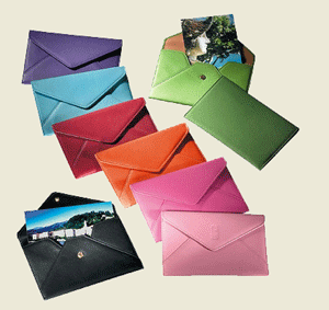 Snap Closure Leather Photo Envelopes